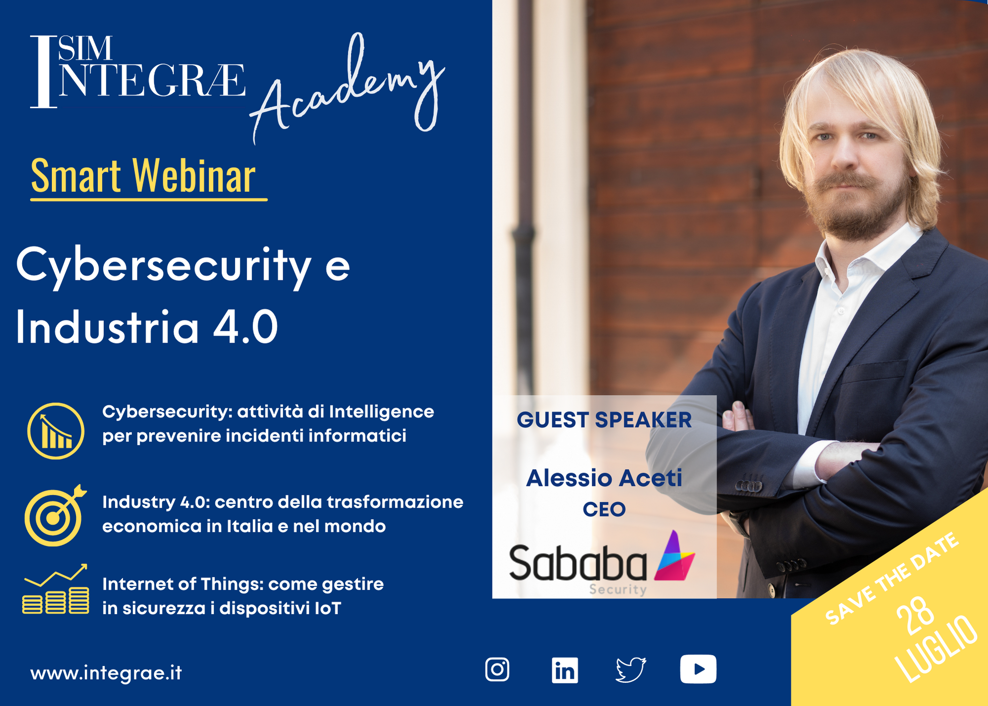 SABABA SECURITY – Smart Webinar: Cybersecurity e Industria 4.0 - integrae.it – Financial Boutique